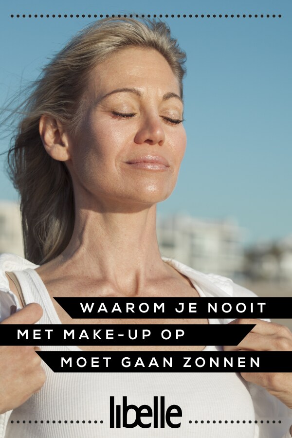 Waarom je nooit met make-up op moet gaan zonnen | Libelle