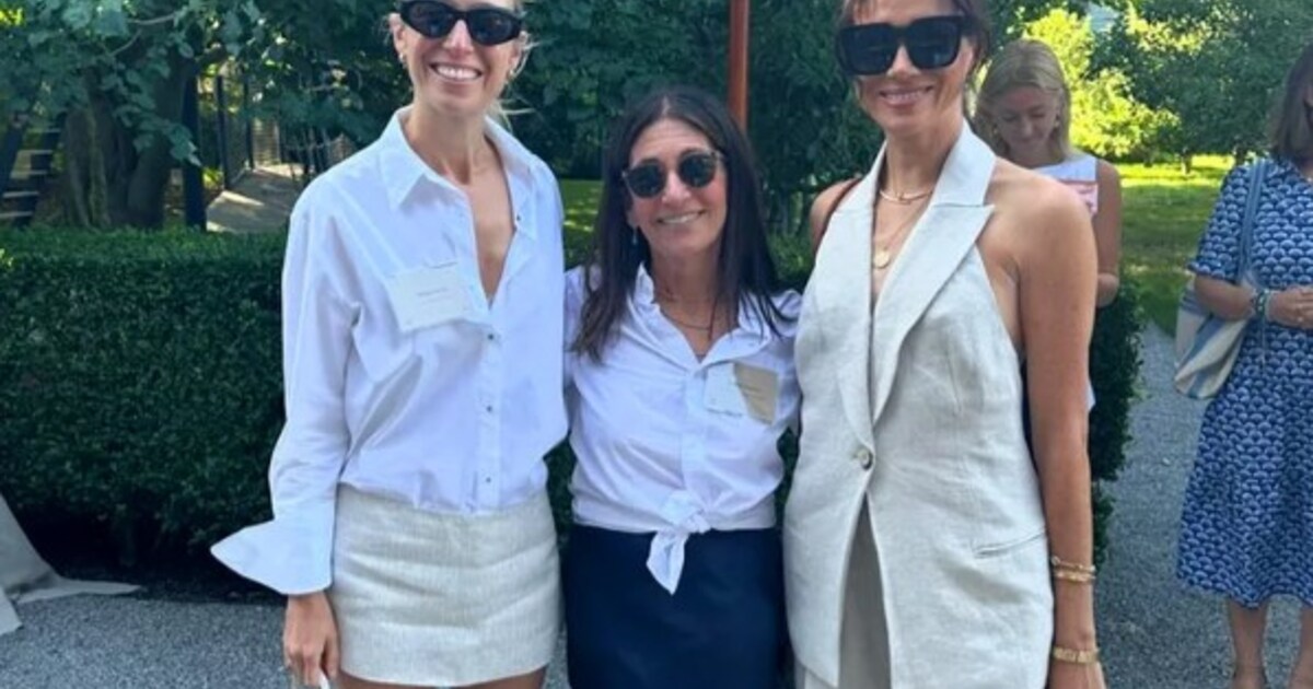 Hertogin Meghan in de Hamptons, mouwloos in linnen