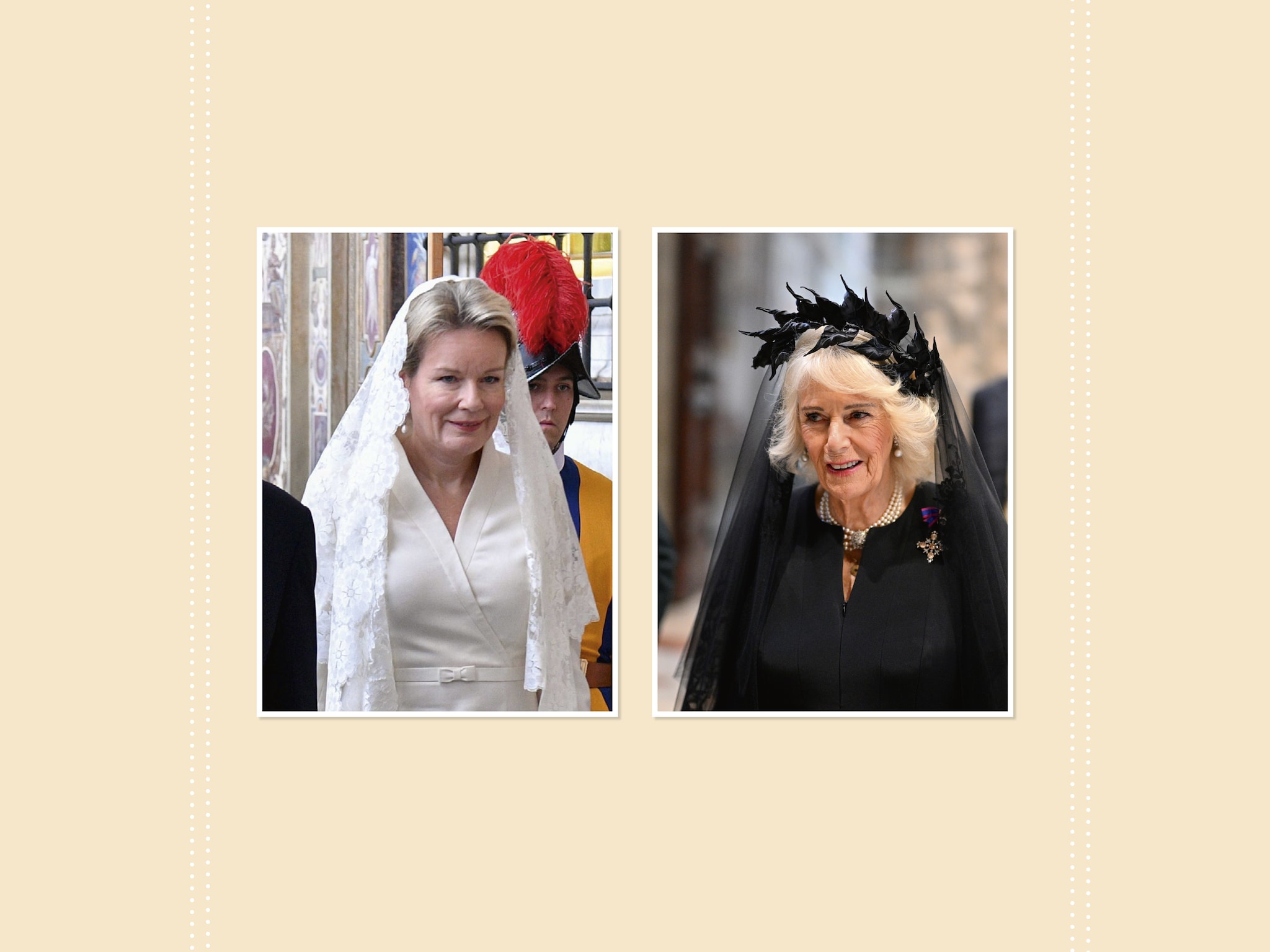Mathilde en Camilla: twee koninginnen, twee sluiers van goth tot maagdelijk